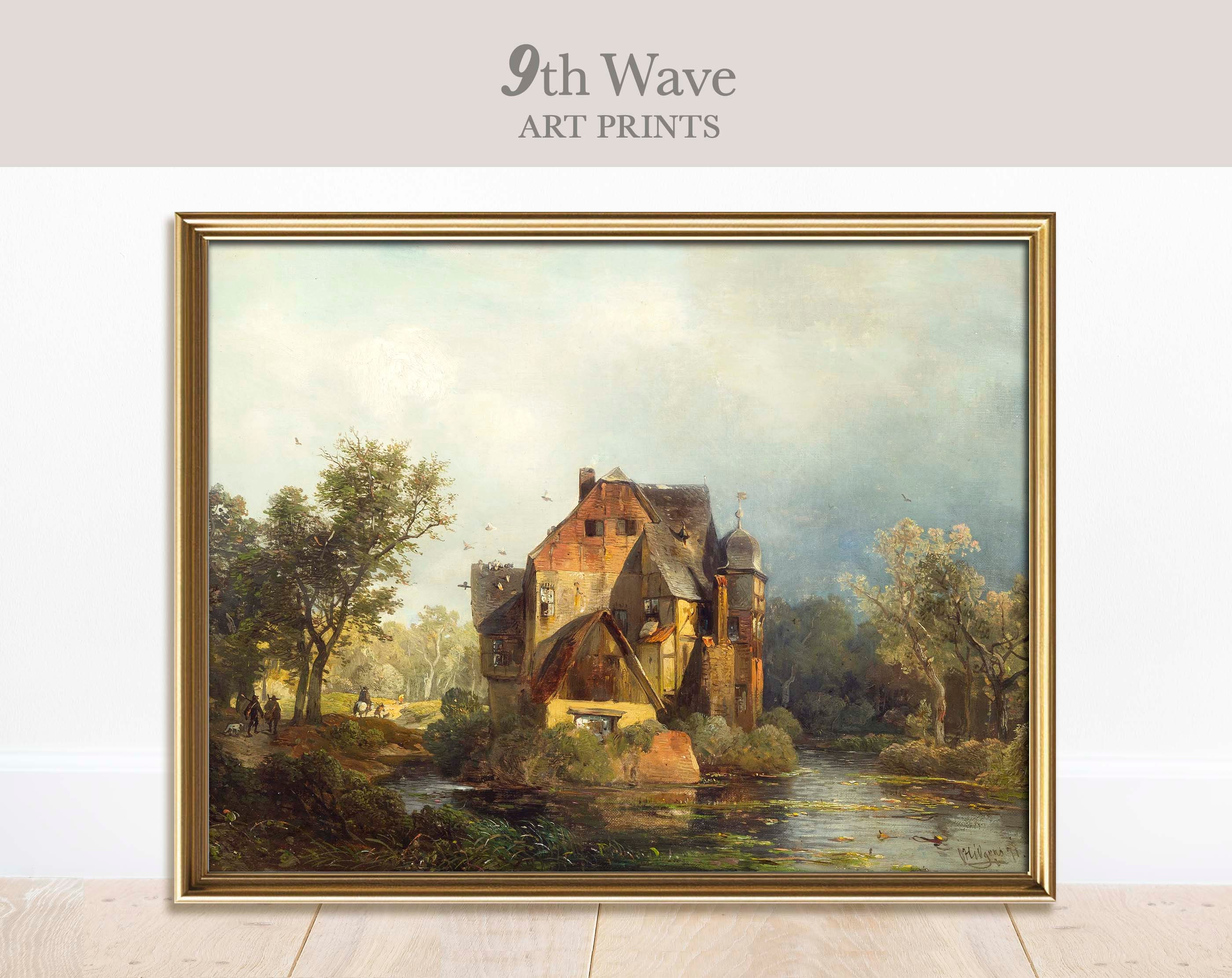 Medieval Castle Print, Vintage Landscape Print, Instant Download Wall ...