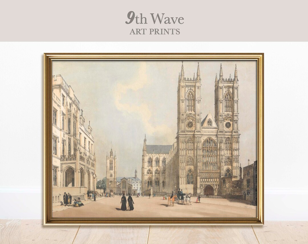 Architectural Drawing Westminster Abbey Print | Vintage London Instant ...