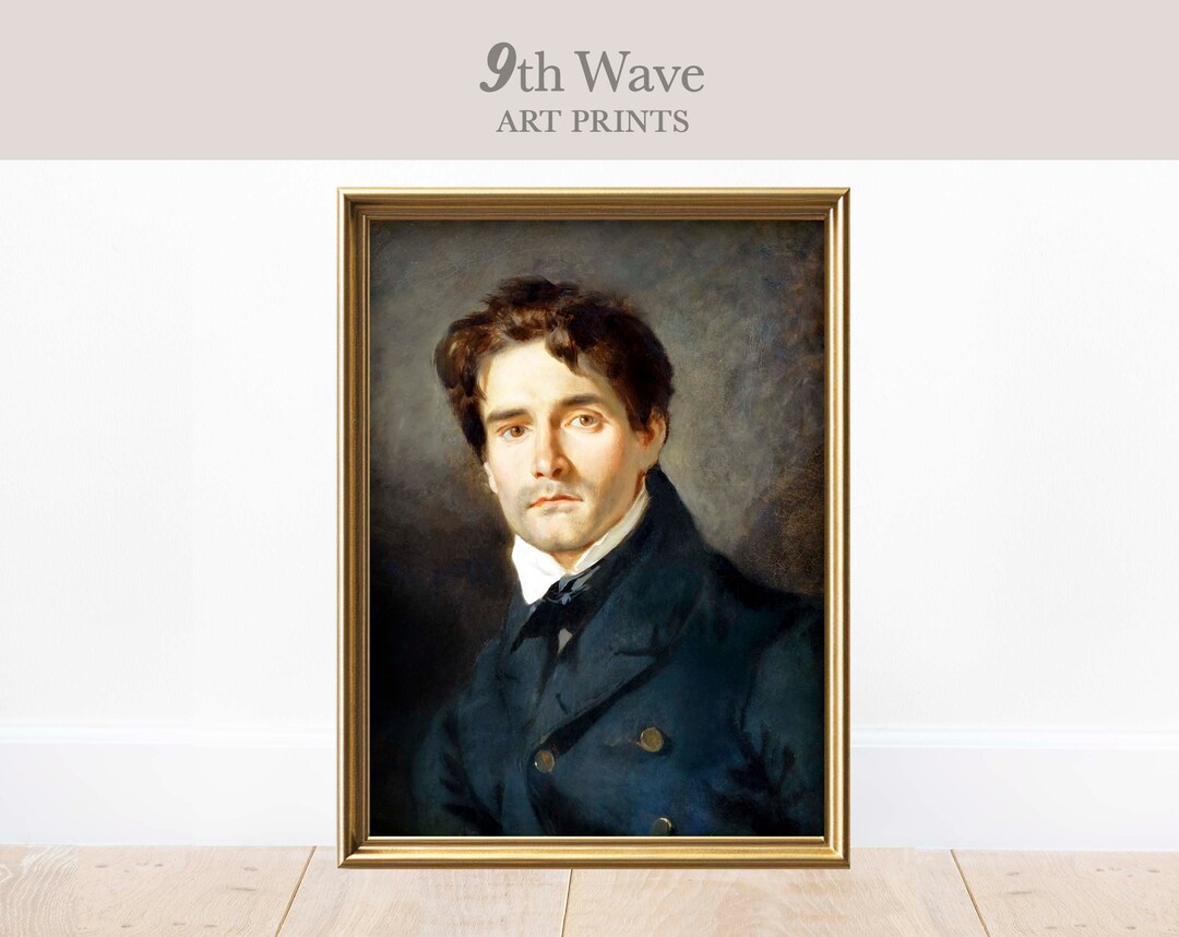 Regency Gentleman Painting | Vintage Blue Portrait Print | Instant ...