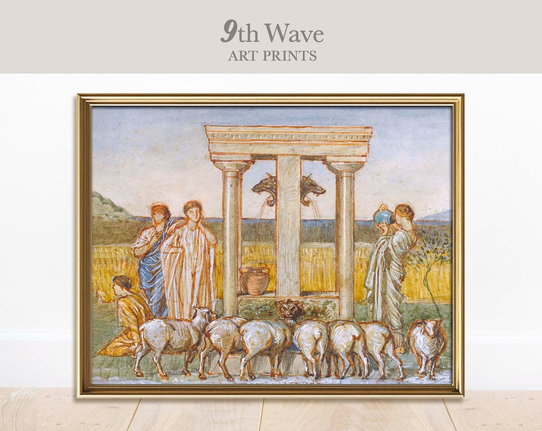 Vintage Sketch of Pastoral Scene Print | Antique Greek Print Instant ...