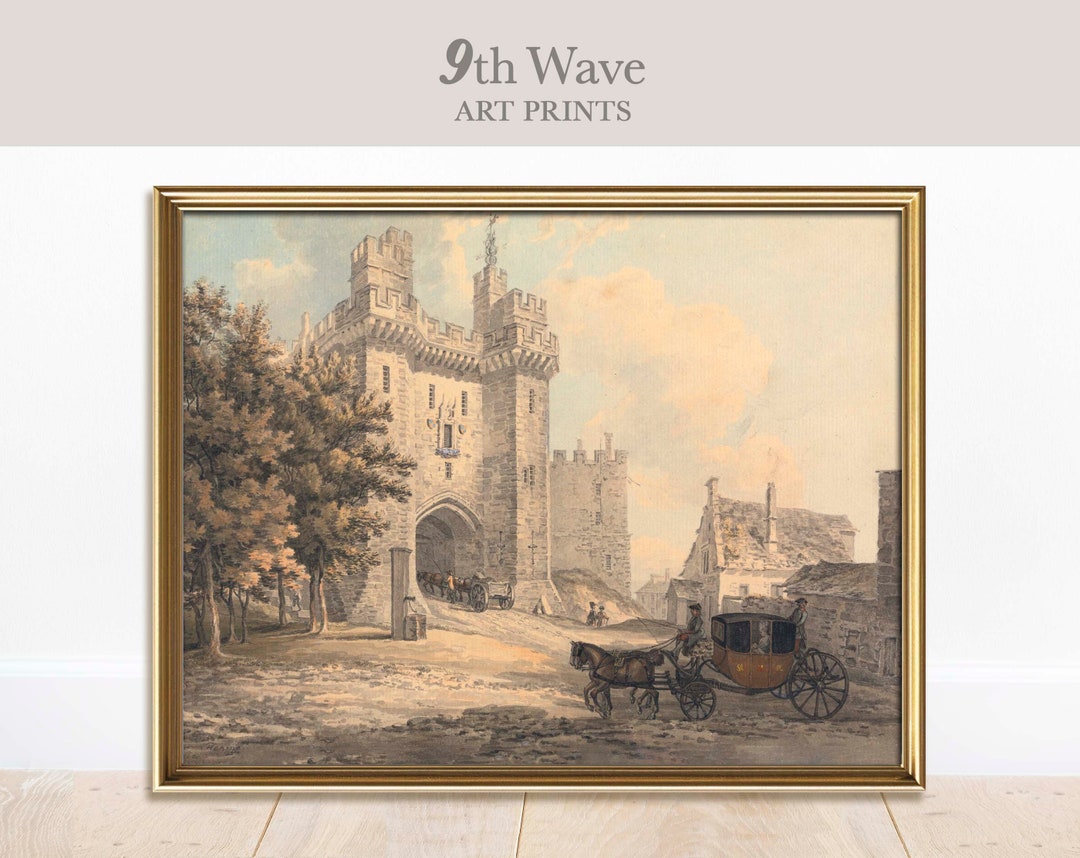 Medieval Castle Print, Vintage Landscape Print, Instant Download Wall ...