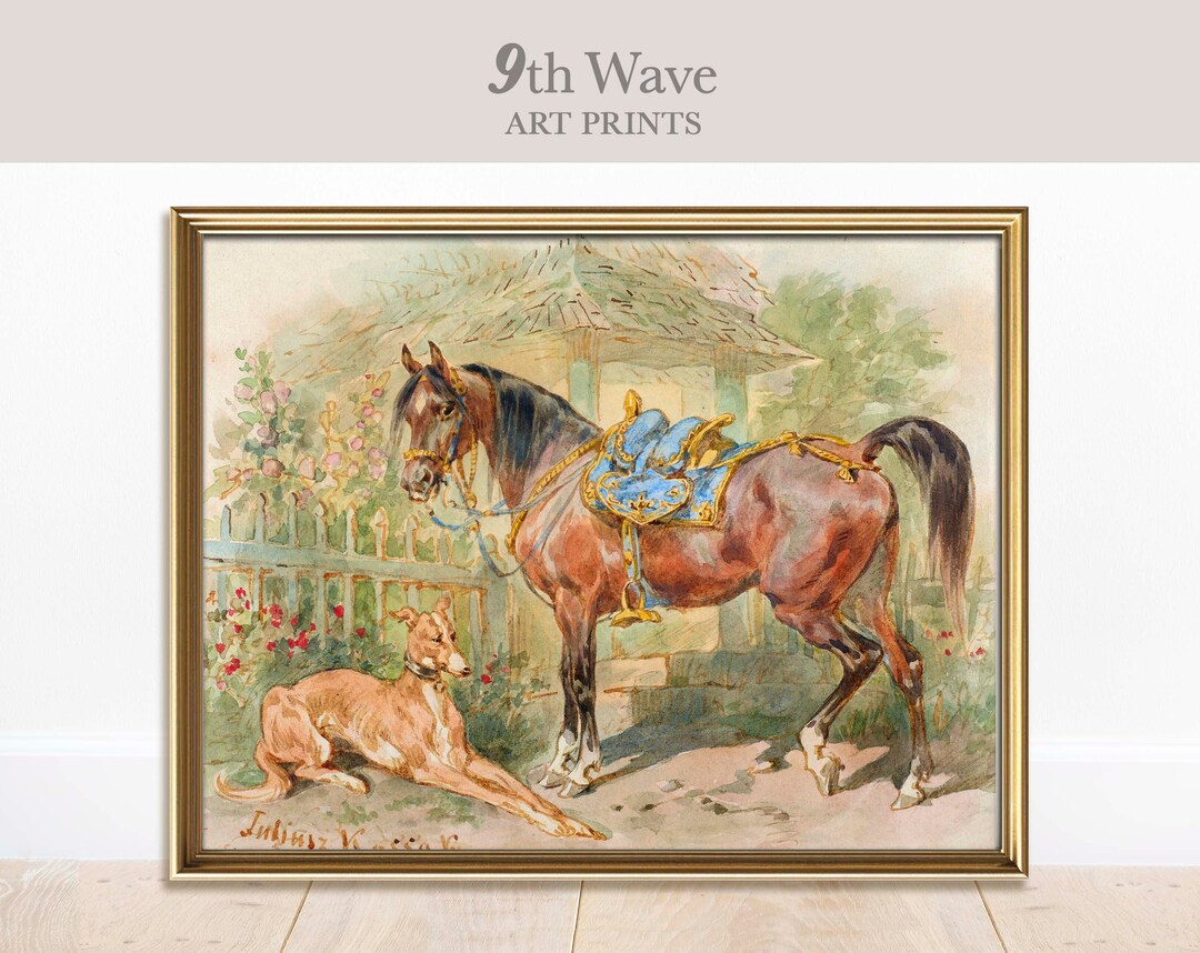 Antique Horse and Hound Printable | Fairy Tale Vintage Animal Print ...