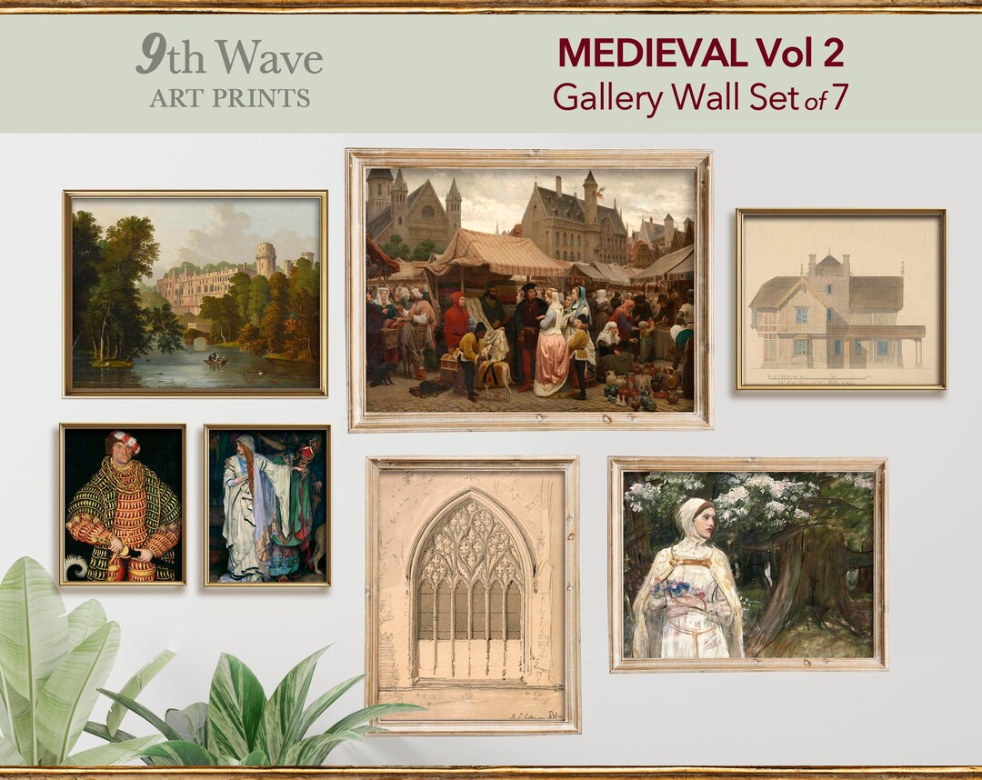 Medieval Gallery Wall Set Vol 2, Vintage Prints Middle Ages, Fairy Tale ...
