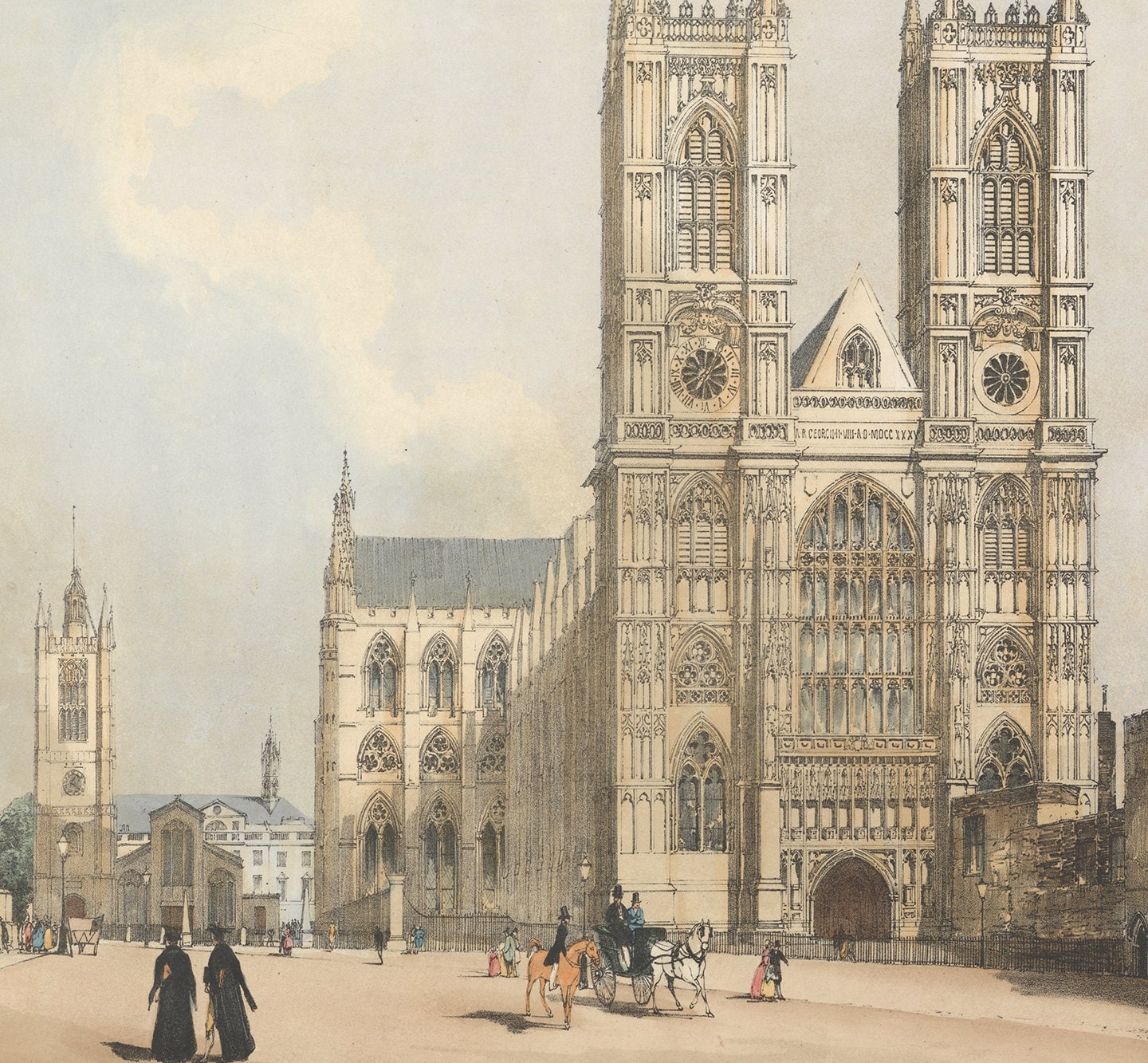 Architectural Drawing Westminster Abbey Print | Vintage London Instant ...