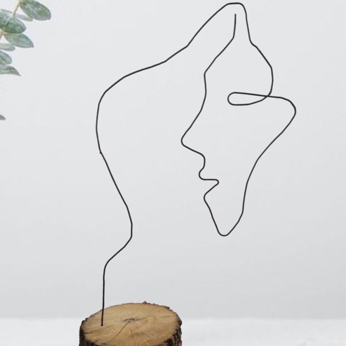 Abstract Style Woman Face Wire Sculpture, Wire Art, Home Decor, Desk ...