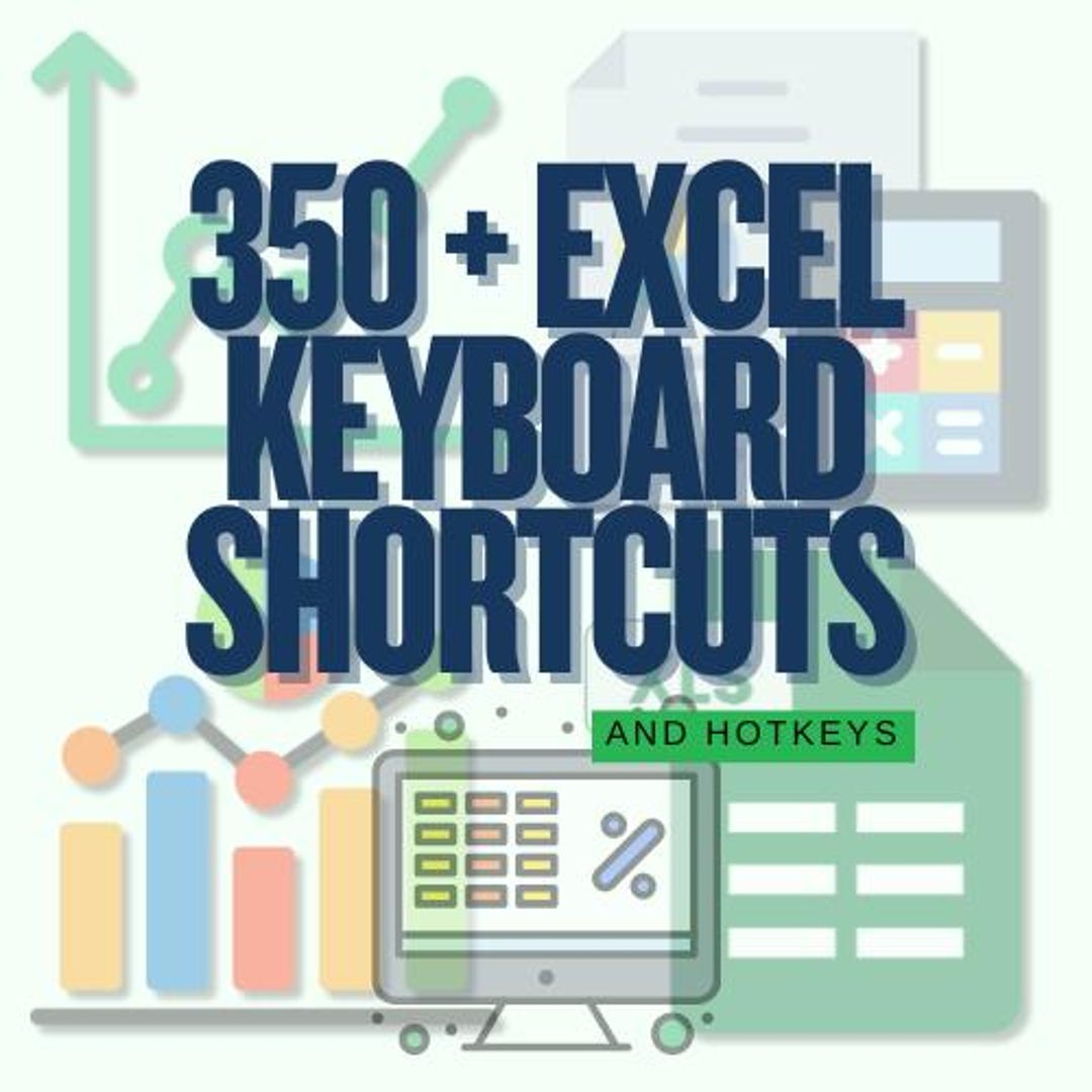 350 + Excel Keyboard Shortcuts and Hotkeys - Etsy