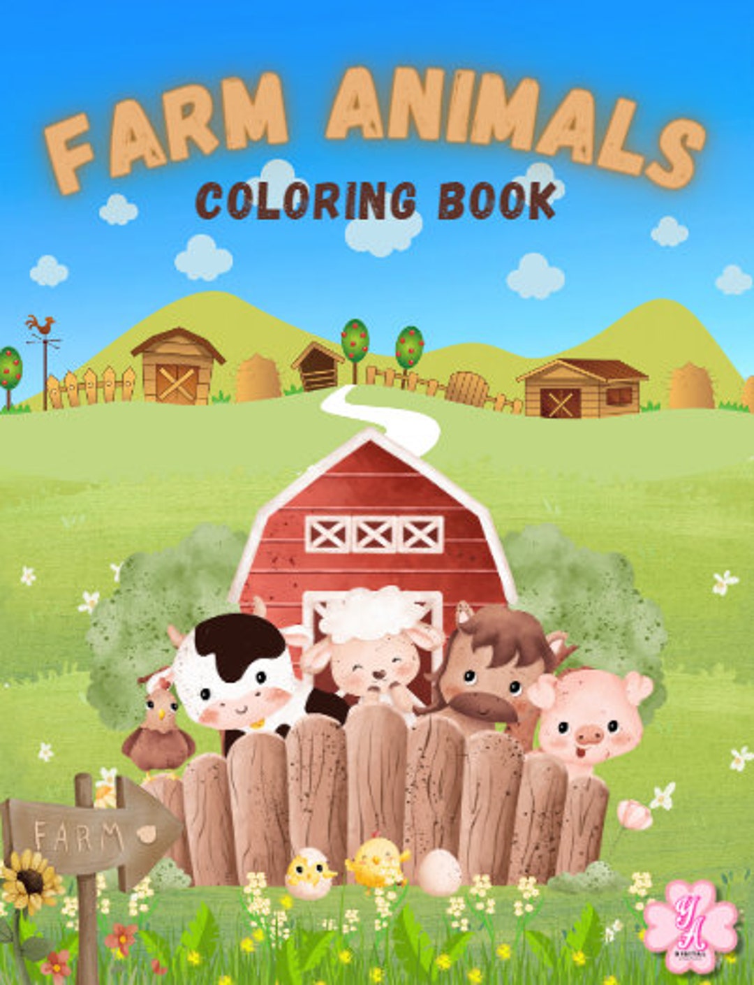 Printable Coloring Book for Children - (farm Animals) - Etsy
