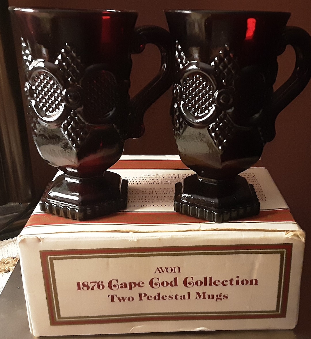 AVON 1876 Cape Cod Collection Two Pedestal Mugs - Etsy