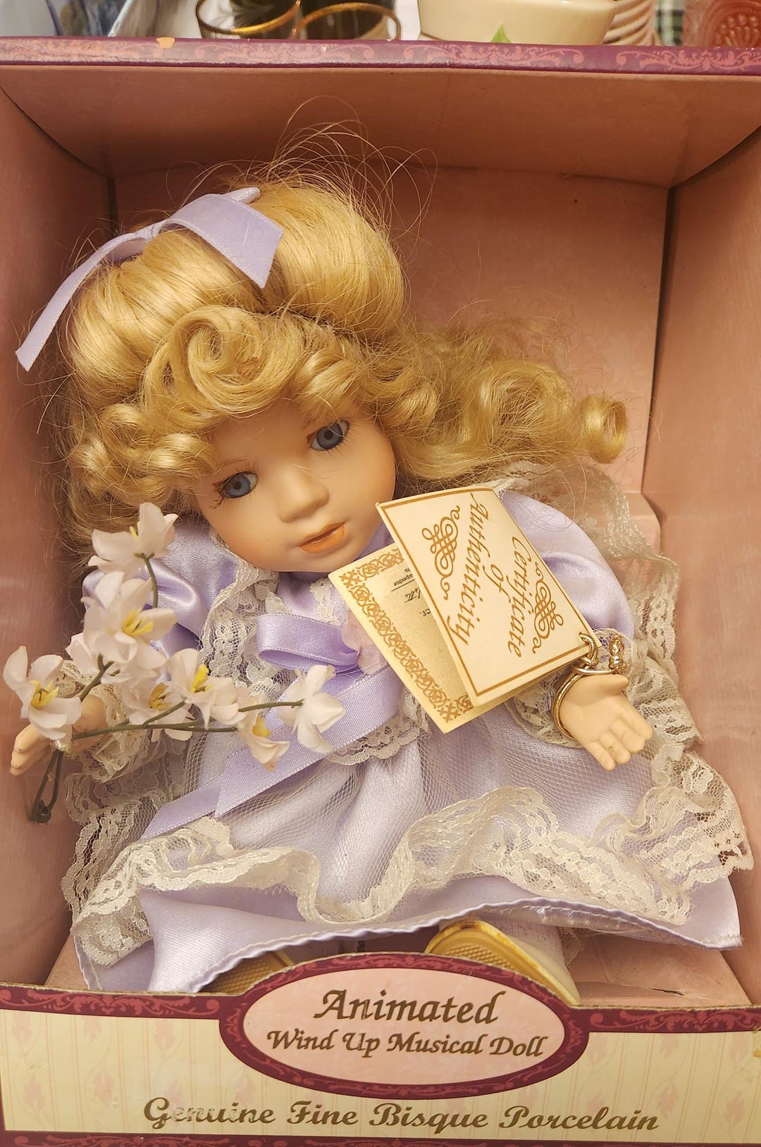 Animated Wind up Musical Doll Genuine Fine Bisque Porcelain. New Plays ...