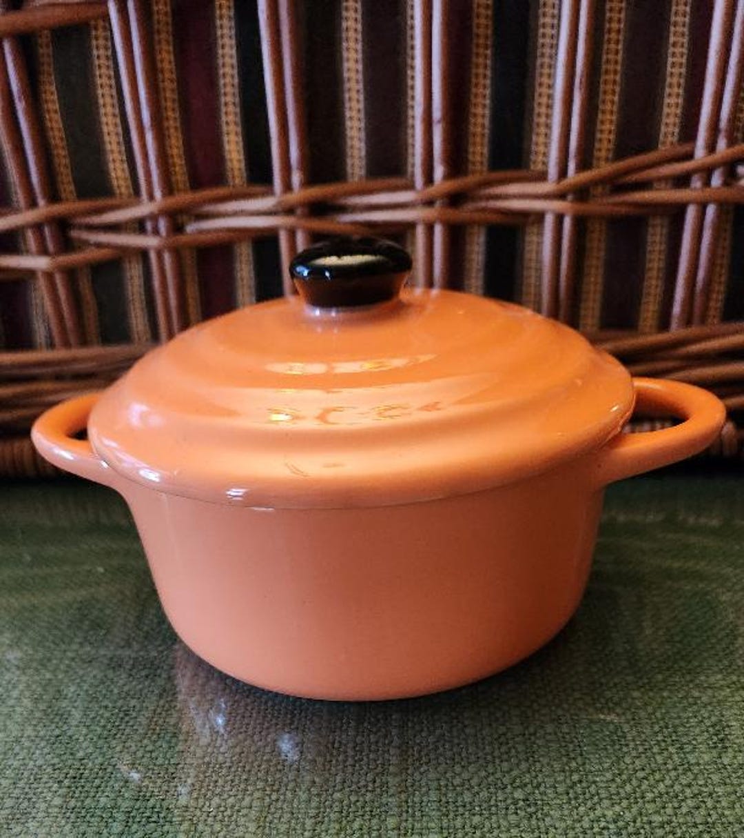 Ceramic Orange Covered Mini Crock Pot Ovenware Handles and Lid 4x6 - Etsy