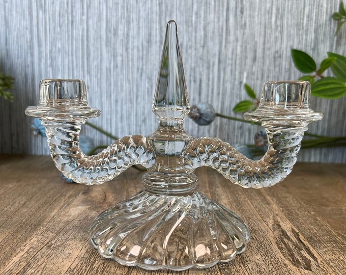 Fostoria Crystal Dual Candle Holder - Etsy