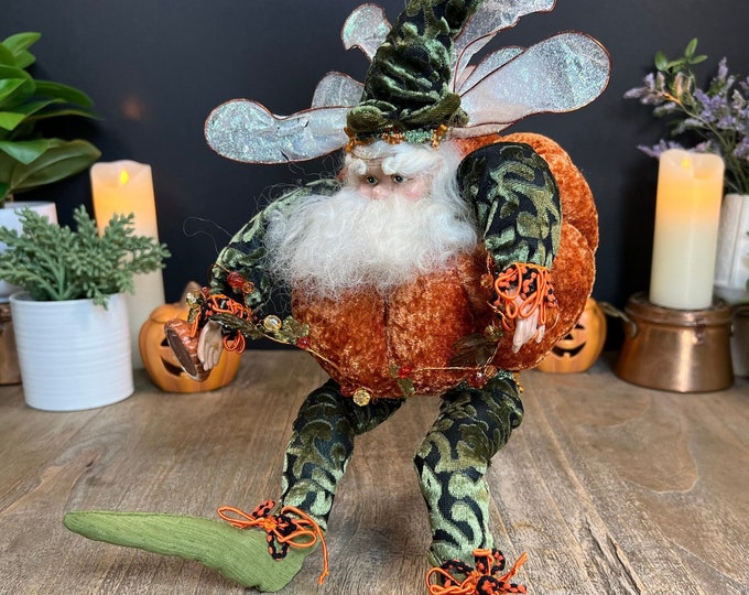 Vintage Mark Roberts Pumpkin Pie Fairy - Velvet Outfit With Sparkling ...