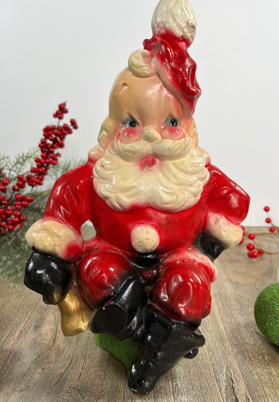 RARE 1940s Vintage Chalkware Santa Bank - Etsy