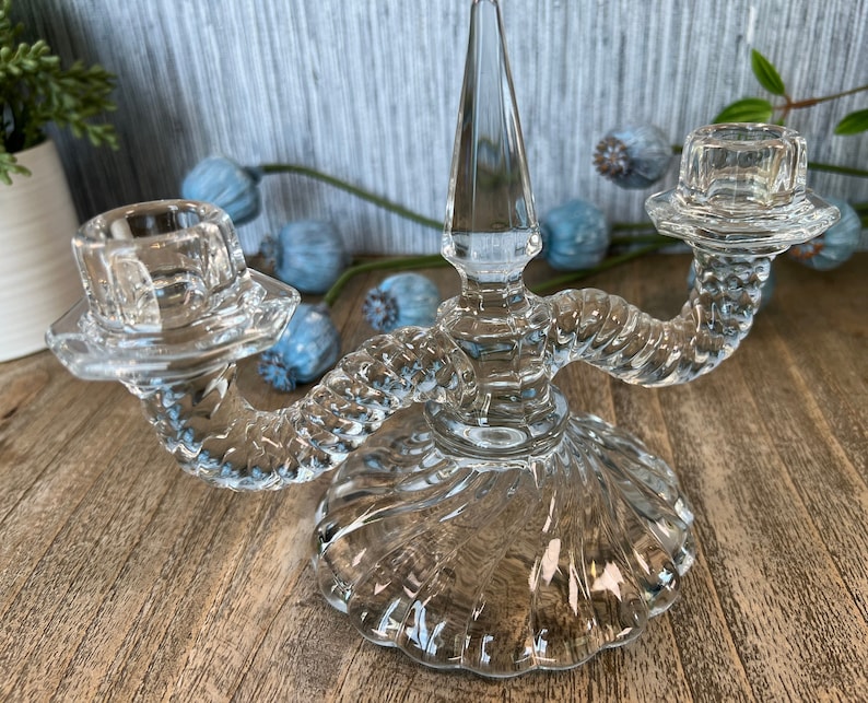 Fostoria Crystal Dual Candle Holder - Etsy