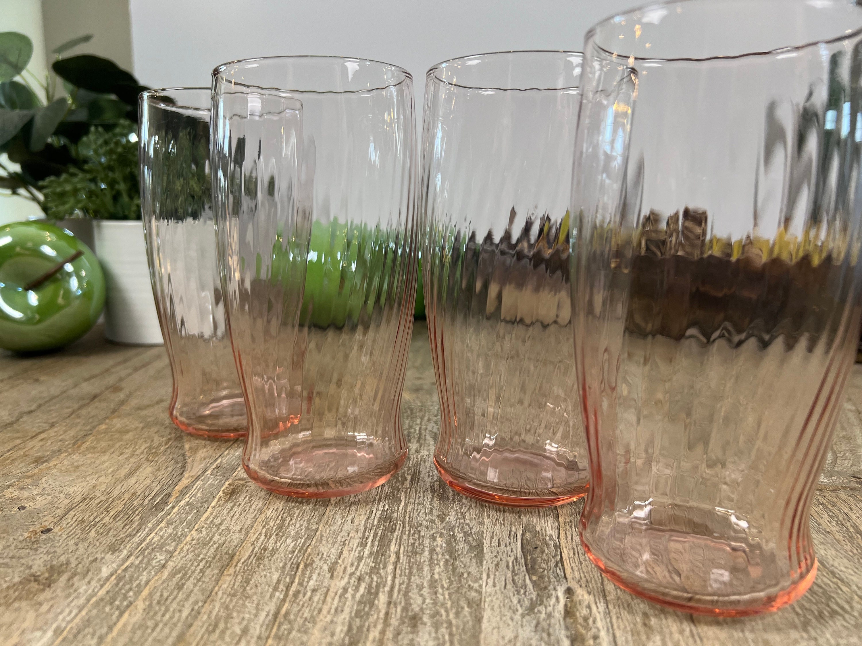 Pink Symphony Wheaton Glass Tumblers, Set of 4 - Etsy