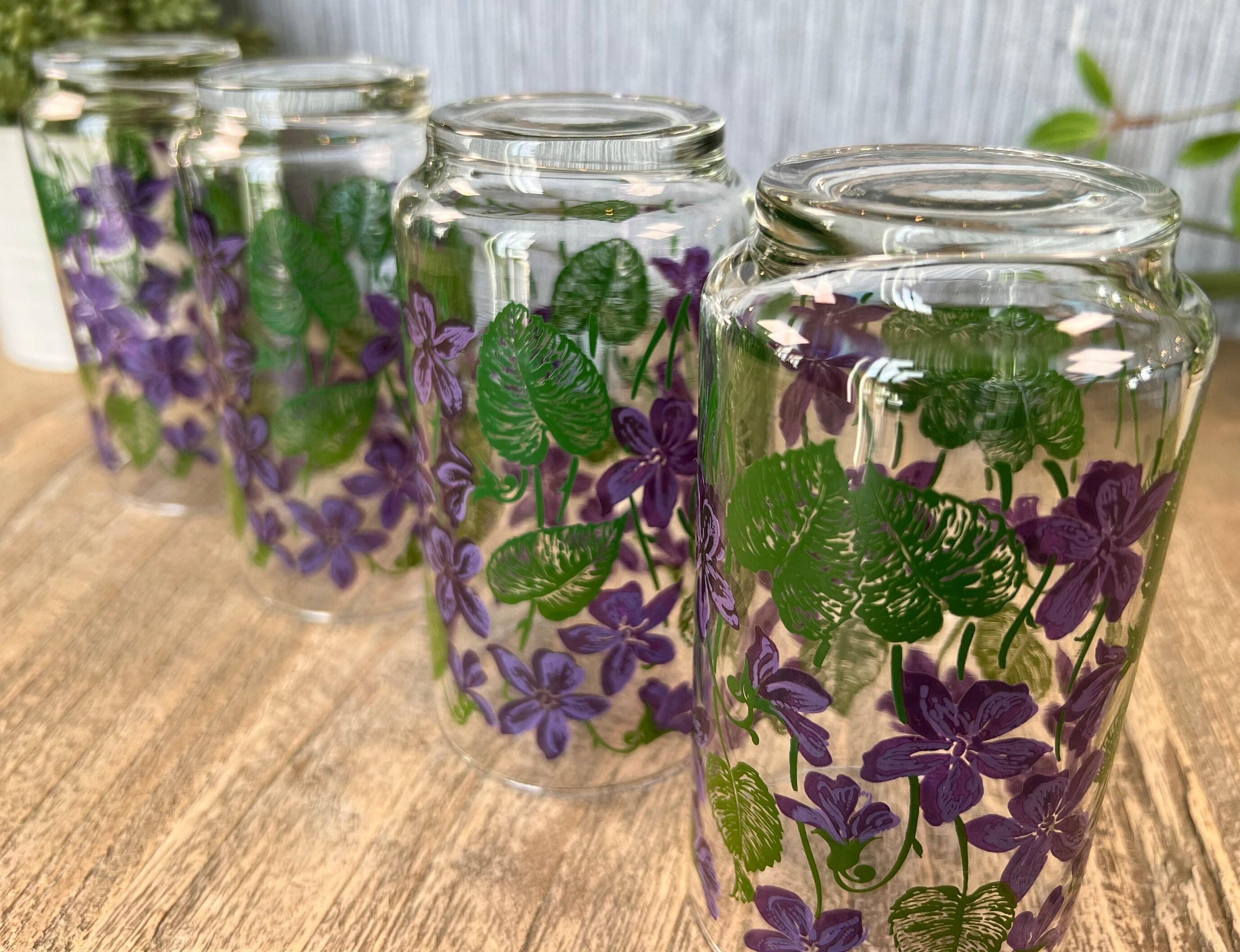 Libbey Violet Glass Tumblers Set of 4 - Etsy