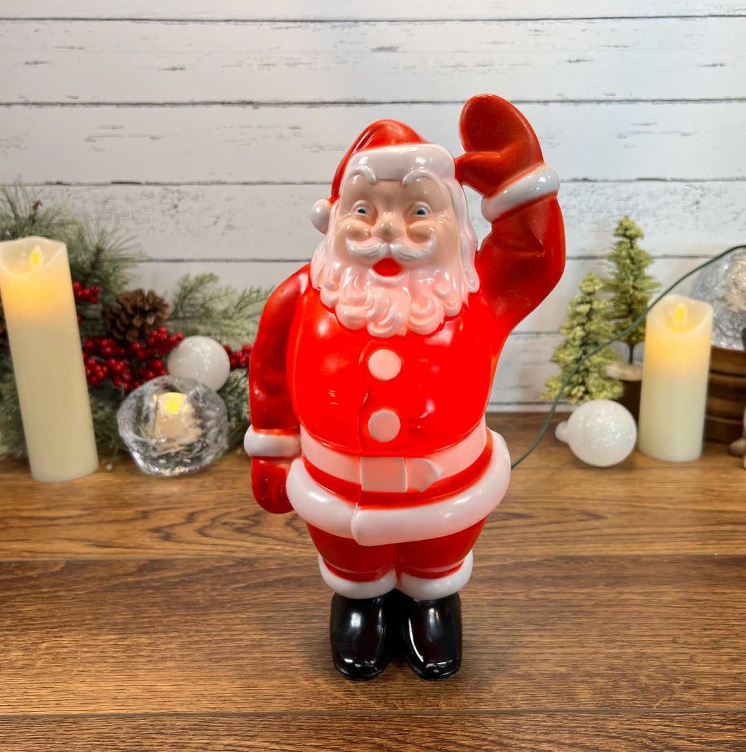 Vintage 1950s Waving Santa Blow Mold Wall Hanging - Nostalgic Christmas ...