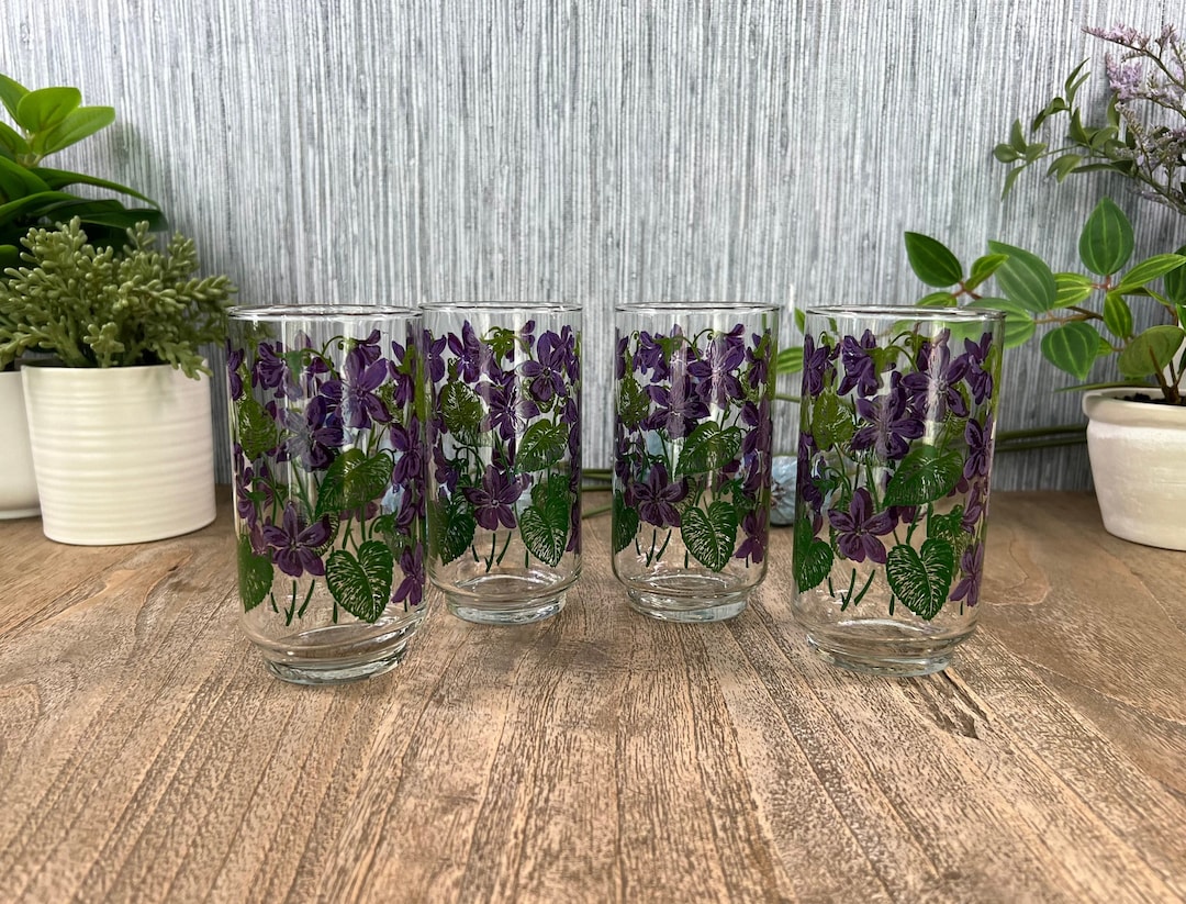 Libbey Violet Glass Tumblers - Set of 4 - Etsy