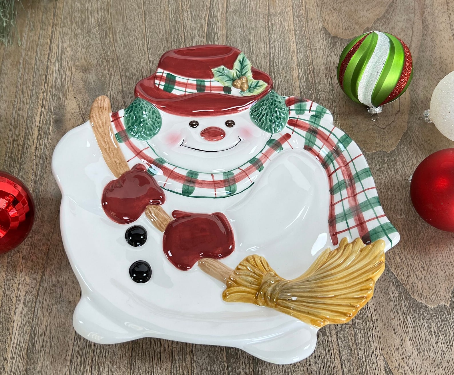 Vintage Fitz and Floyd Snowman Plate - Etsy