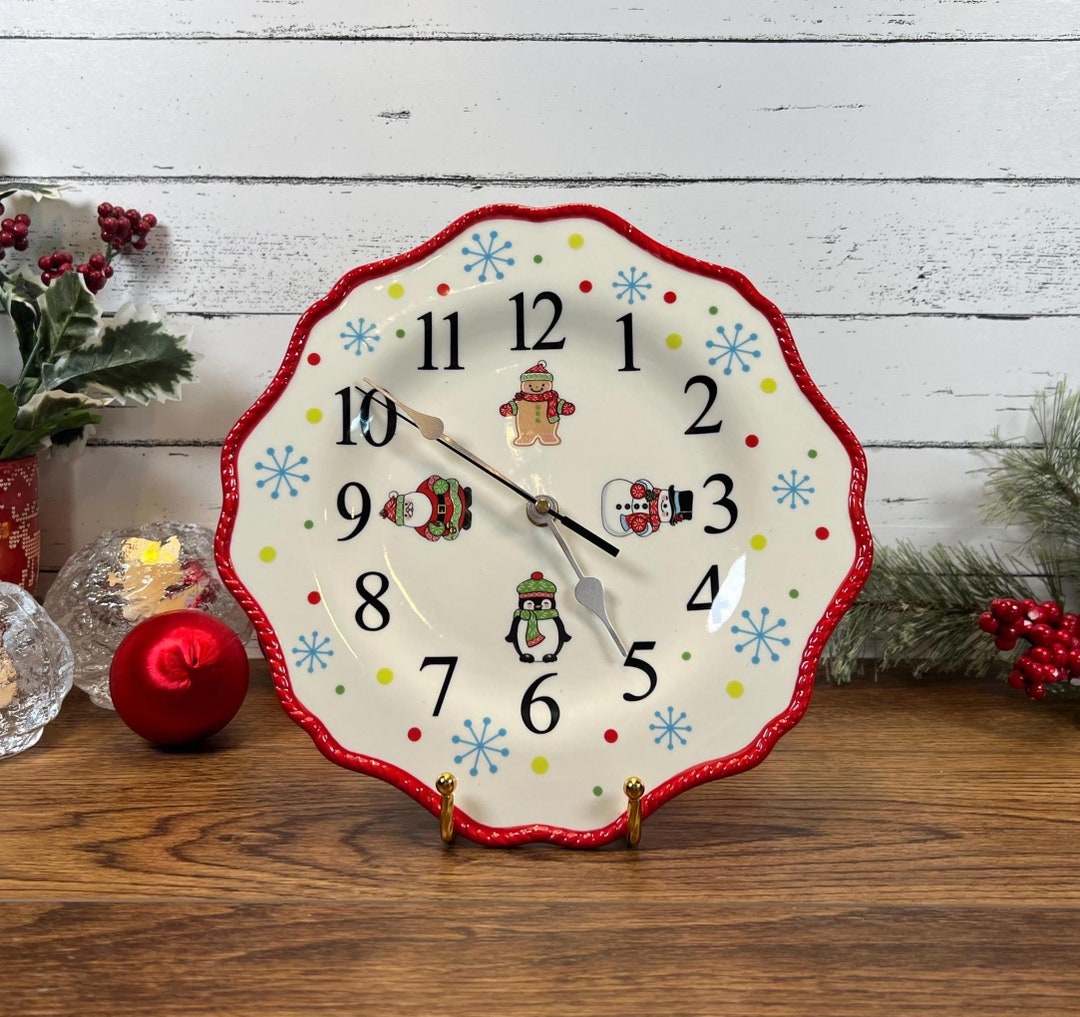 Charming Hand-painted Christmas Clock - Festive Holiday Decor - Etsy