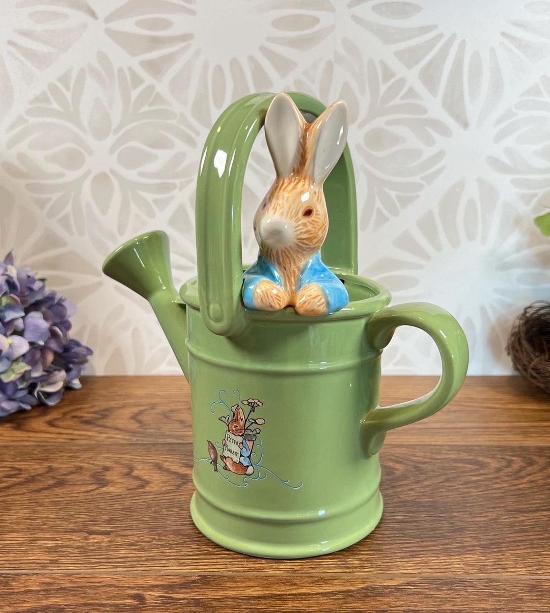 Vintage Beatrix Potter - Peter Rabbit - Ceramic Watering Can Planter - Etsy