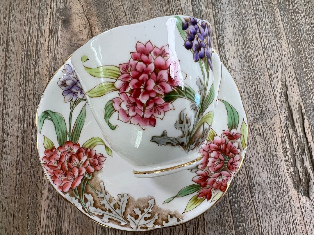Vintage Melba China Cup & Saucer - Hyacinth Flower Design - Etsy