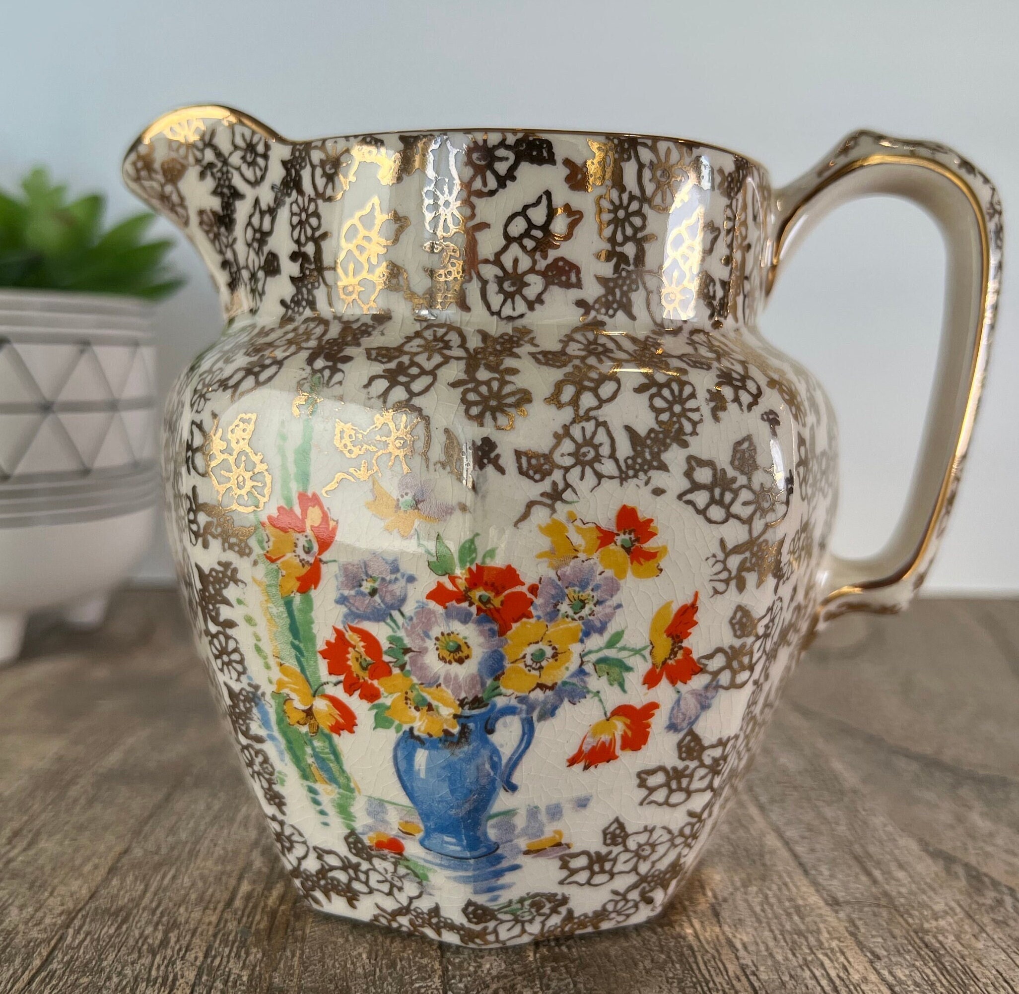 Rare Vintage Price Brothers Floral Chintz Pitcher 1930s - Etsy