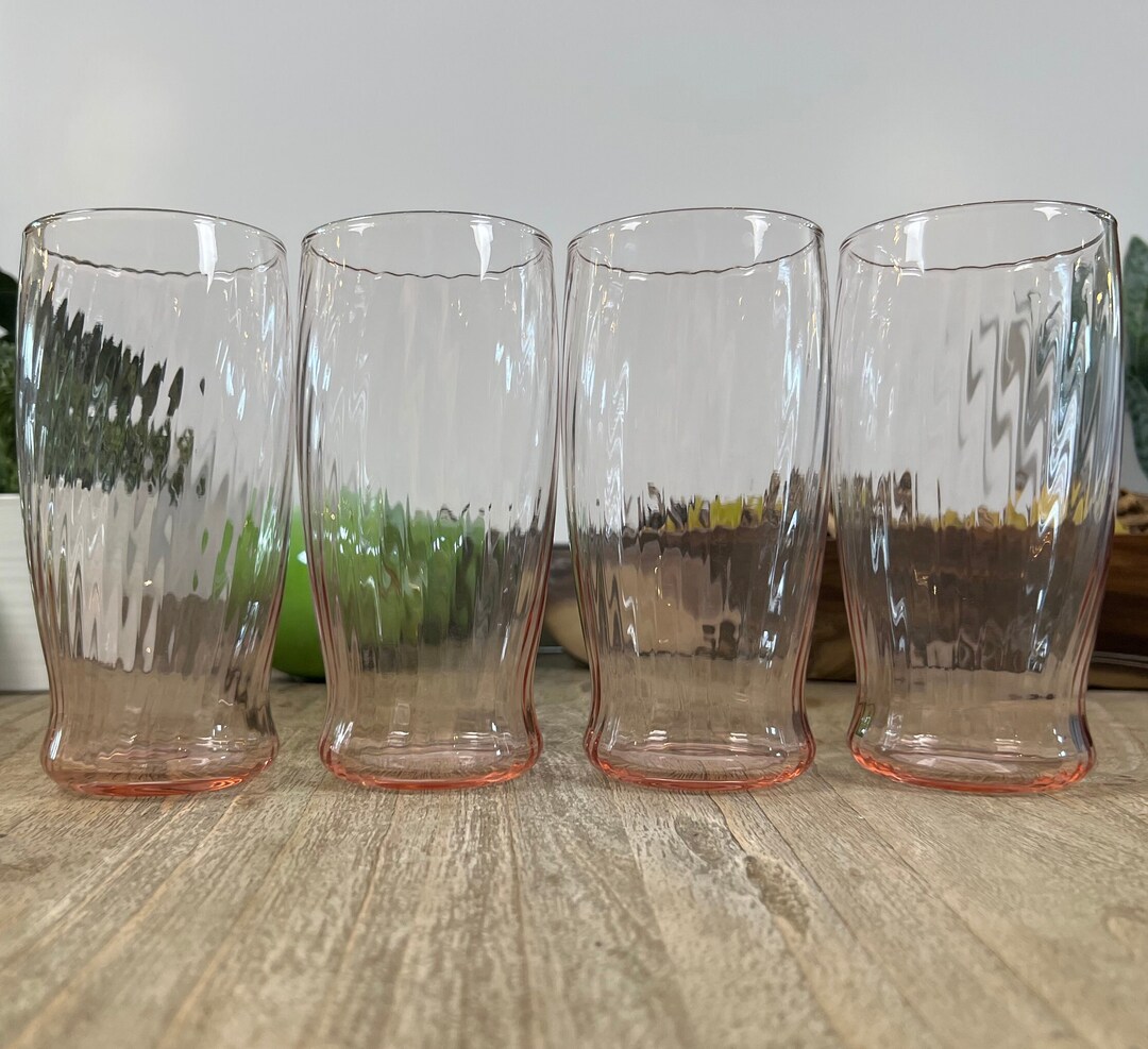 Pink Symphony Wheaton Glass Tumblers, Set of 4 - Etsy