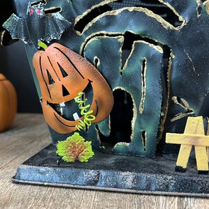 Charming Spooky Metal Halloween House - Etsy