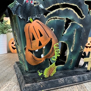 Charming Spooky Metal Halloween House - Etsy