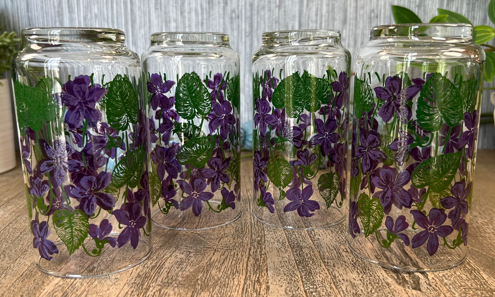 Libbey Violet Glass Tumblers Set of 4 - Etsy