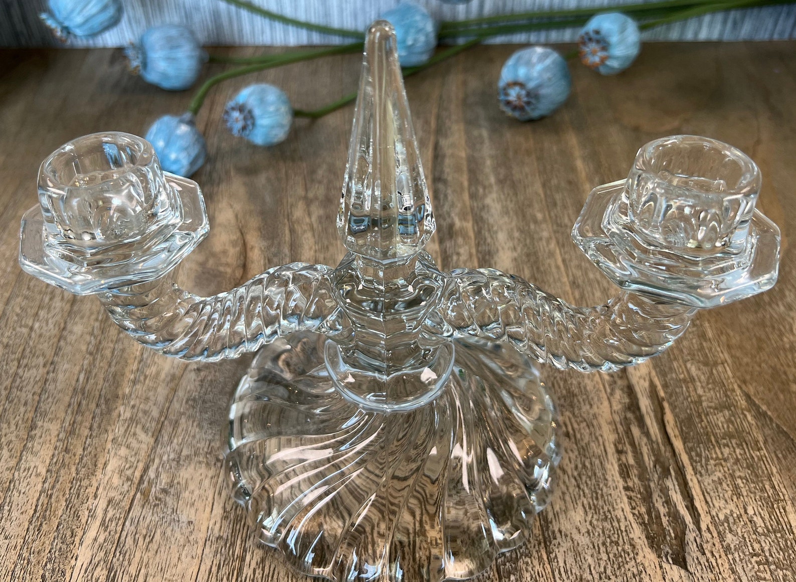 Fostoria Crystal Dual Candle Holder - Etsy