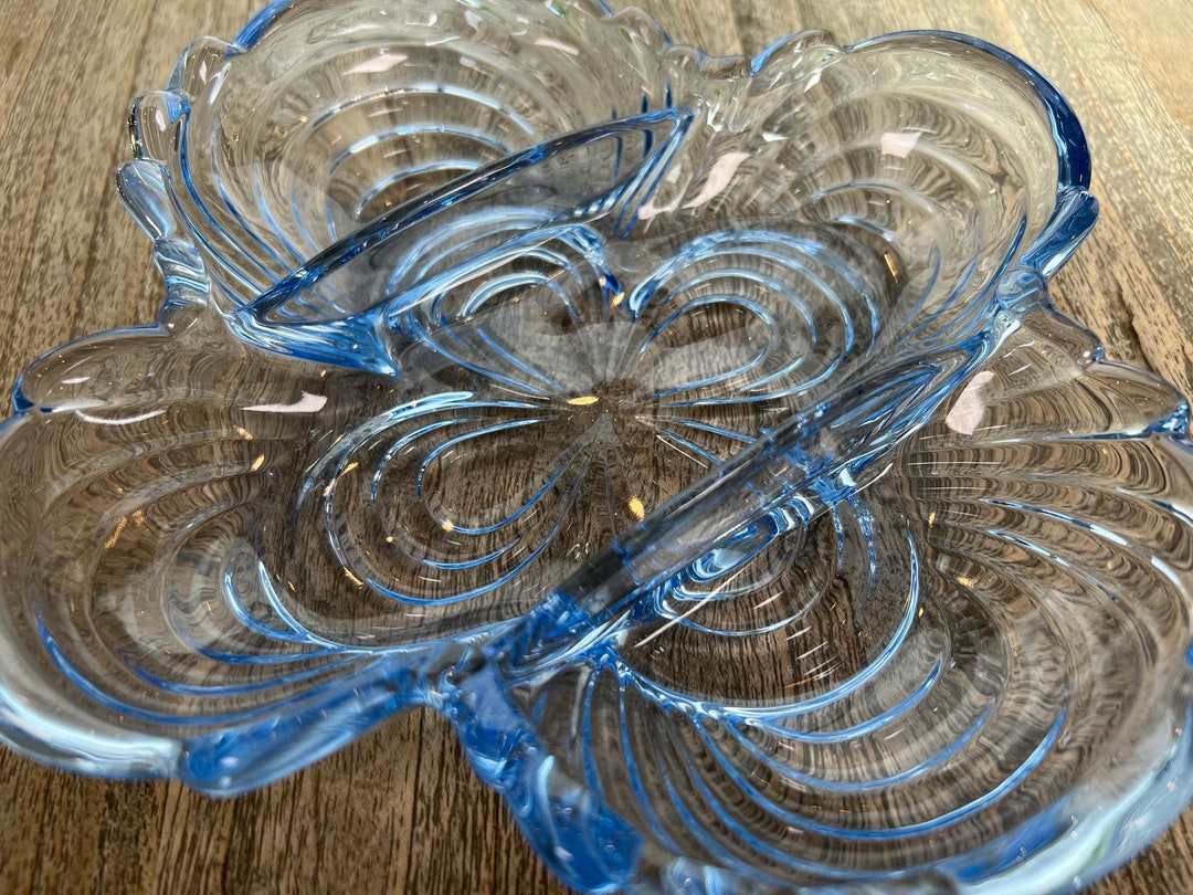 Vintage Cambridge Caprice Blue Relish Dish - Etsy