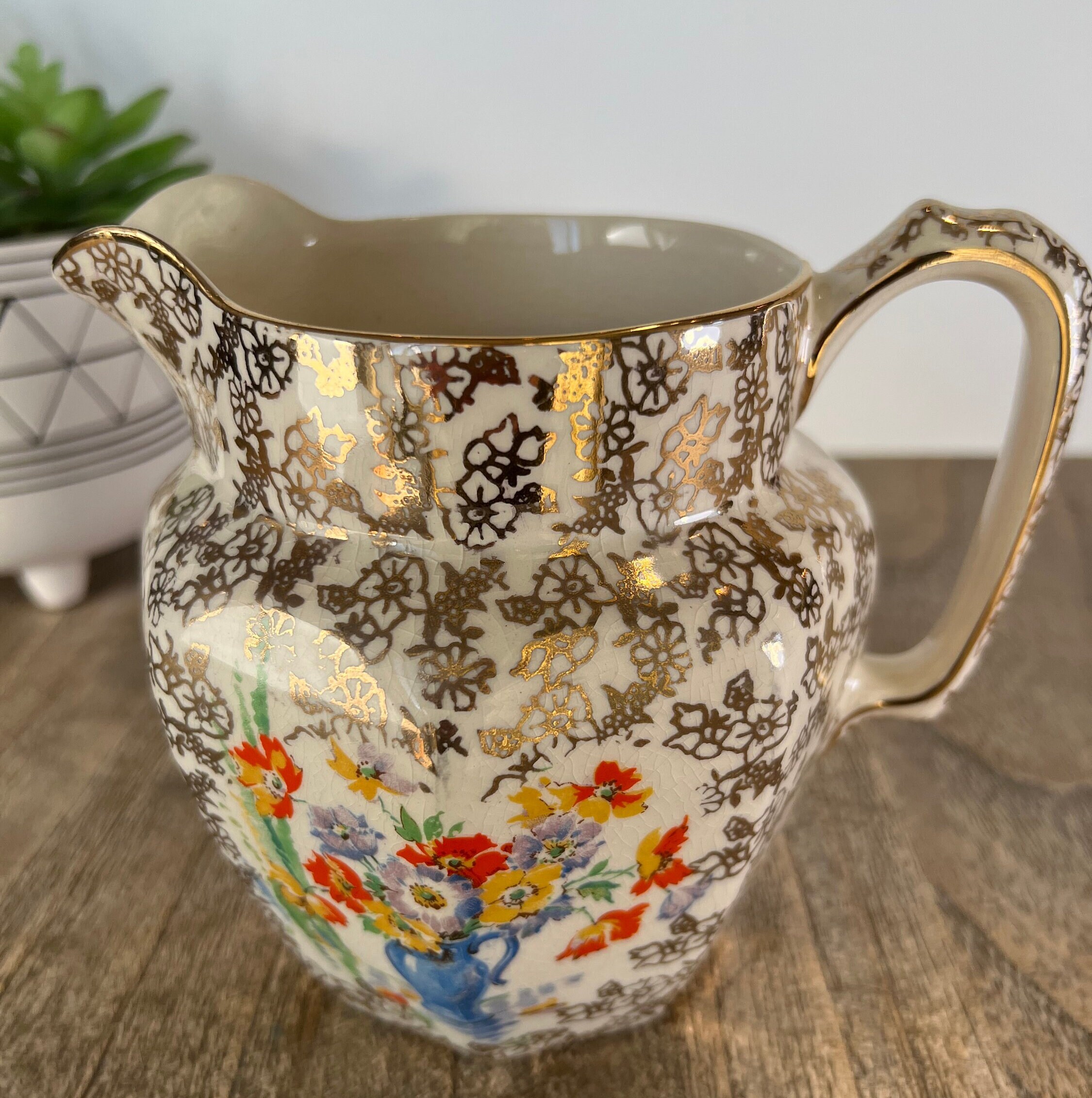 Rare Vintage Price Brothers Floral Chintz Pitcher 1930s - Etsy