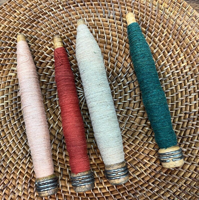 Vintage Wooden Thread Spools - 2 Sets - Unique Colors and Industrial ...