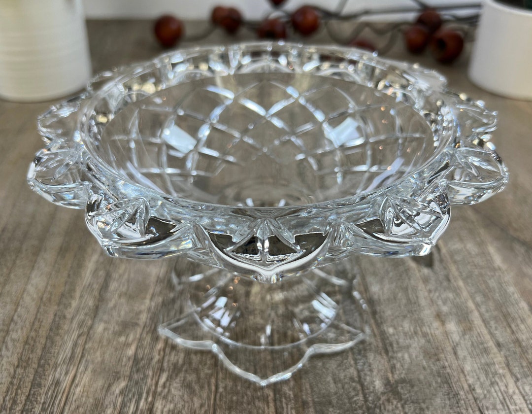 Vintage Polonia Crystal Pedestal Dish 1960s - Etsy