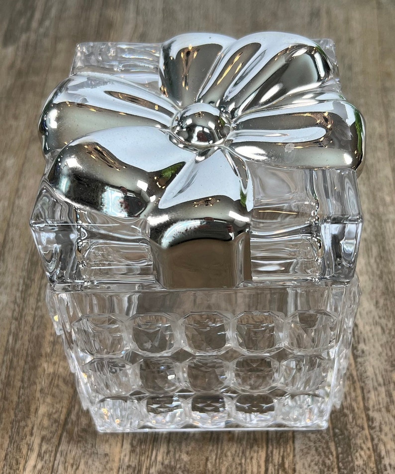 Crystal Trinket Box With Bow Lid - Etsy