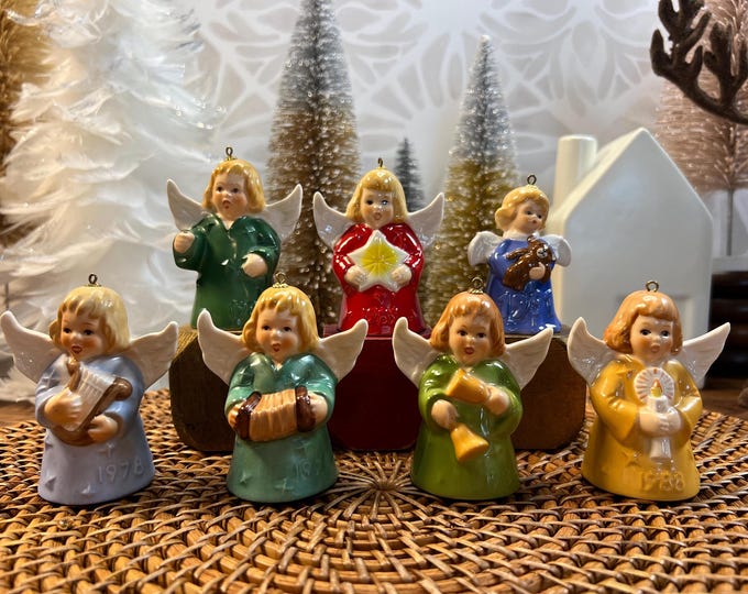 Vintage Goebel Christmas Angel Bell Ornaments 1978-1991 - Sold ...