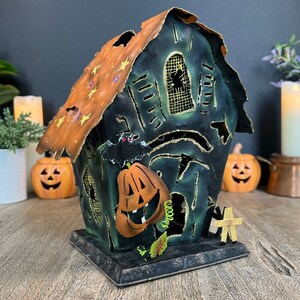 Charming Spooky Metal Halloween House - Etsy