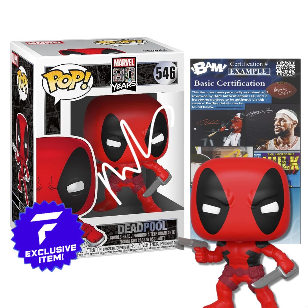 Ryan Reynolds Autographed Deadpool Funko Pop Marvel Deadpool Certified ...