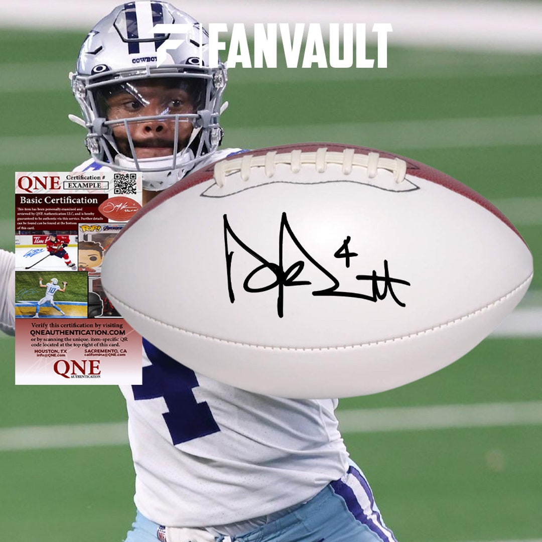 Dak Prescott Autographed Dallas Cowboys Football Certified Signatures ...