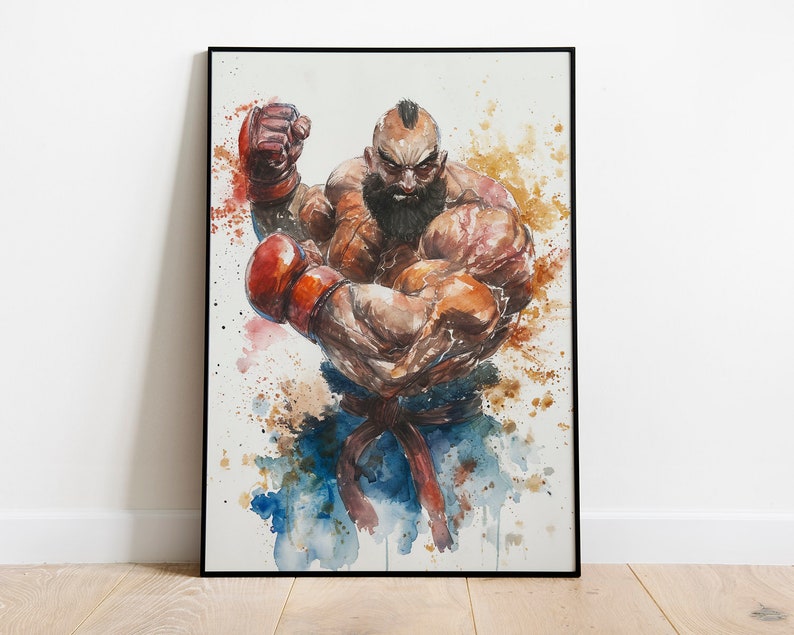 Street Fighter Posters, Set of 4 Watercolor Prints, Chun Li, Blanka ...
