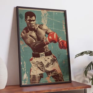 Set of 4 Boxing Retro Posters Printable, Muhammad Ali Legend Boxer ...