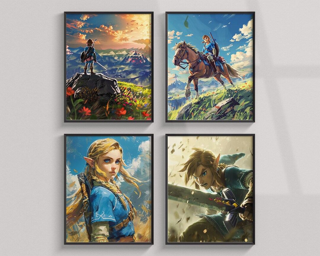 The Legend of Zelda Posters Printable, Set of 4 Watercolor Prints ...