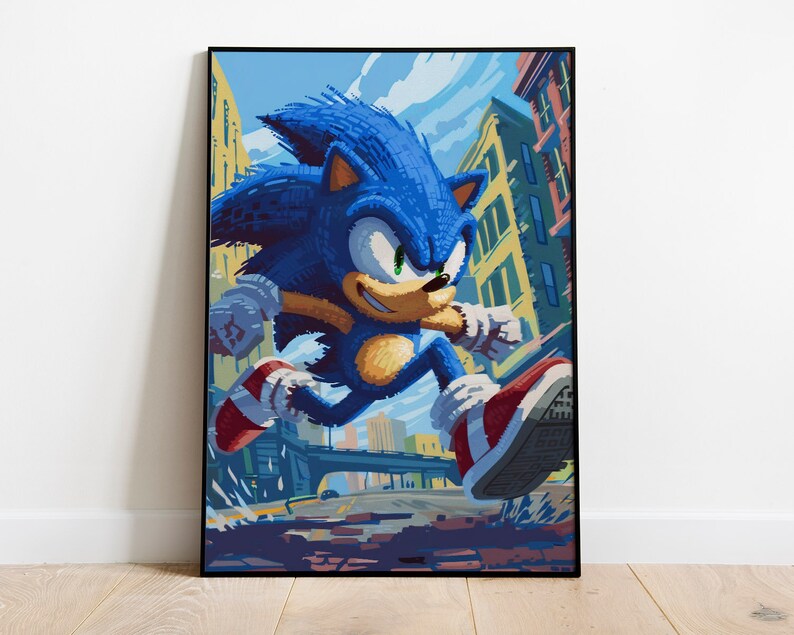 Set of 4 Sonic Hedgehog Prints, Pixel Art Posters, Game Poster ...