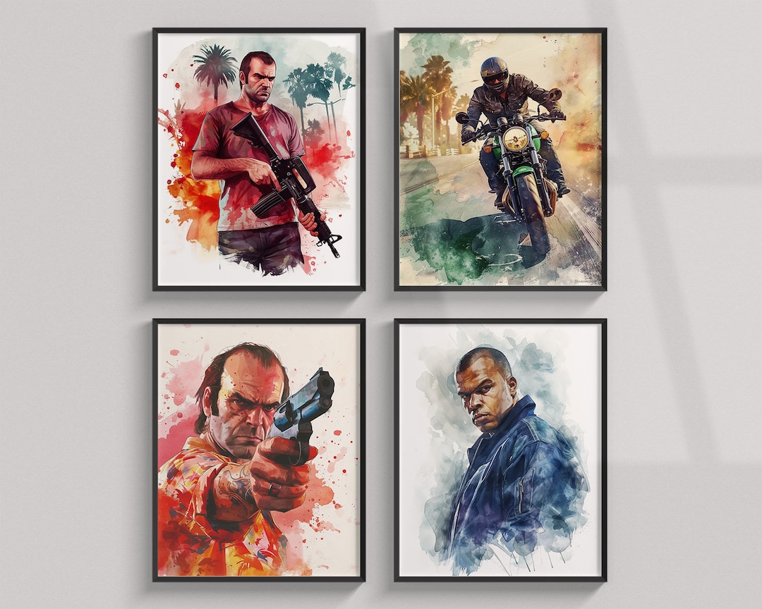 GTA 5 Prints, Grand Theft Auto Poster, Video Game Posters Printable ...