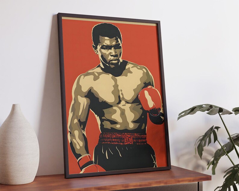Set of 4 Boxing Retro Posters Printable, Muhammad Ali Legend Boxer ...