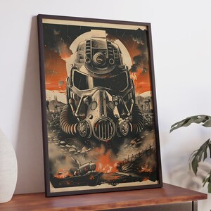 Set of 4 Fallout Retro Posters, Power Armor Prints, Video Game Poster ...