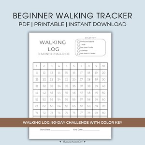 Walking Tracker for Beginners 8.5 X 11 in Printable Simple Exercise ...