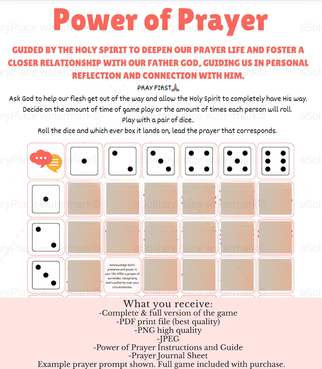 Power of Prayer Dice Game | Christian Prayer Activity | Family & Group ...